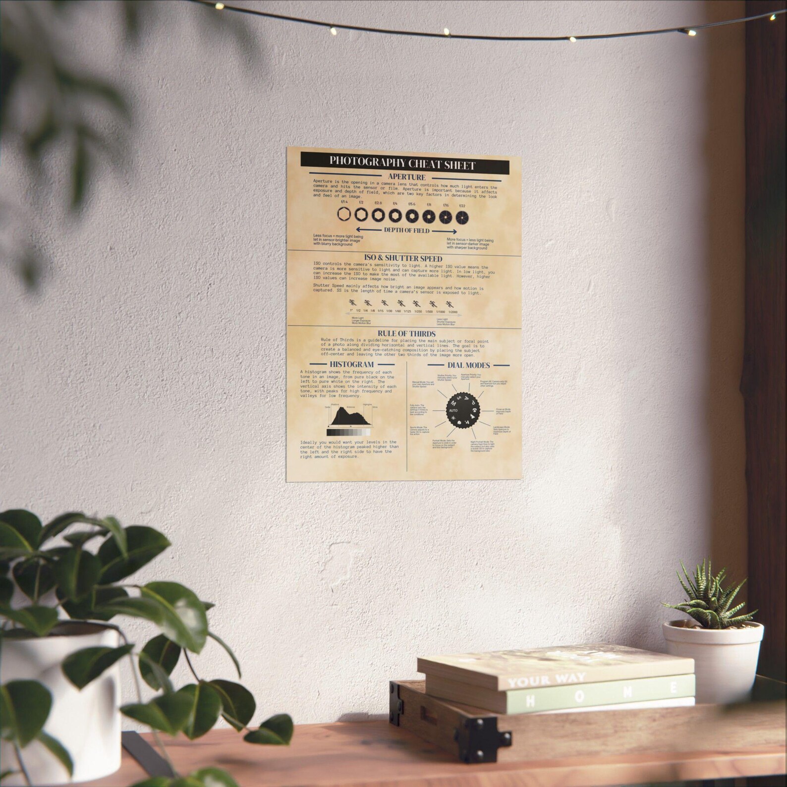 Photography Cheat Sheet Poster | Camera Settings Tips Wall Art, Picture ...