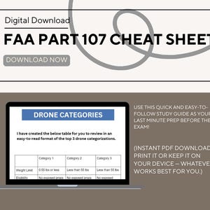 FAA Part 107 Cheat Sheet | | Easy-to-follow PDF Guide | Digital ...