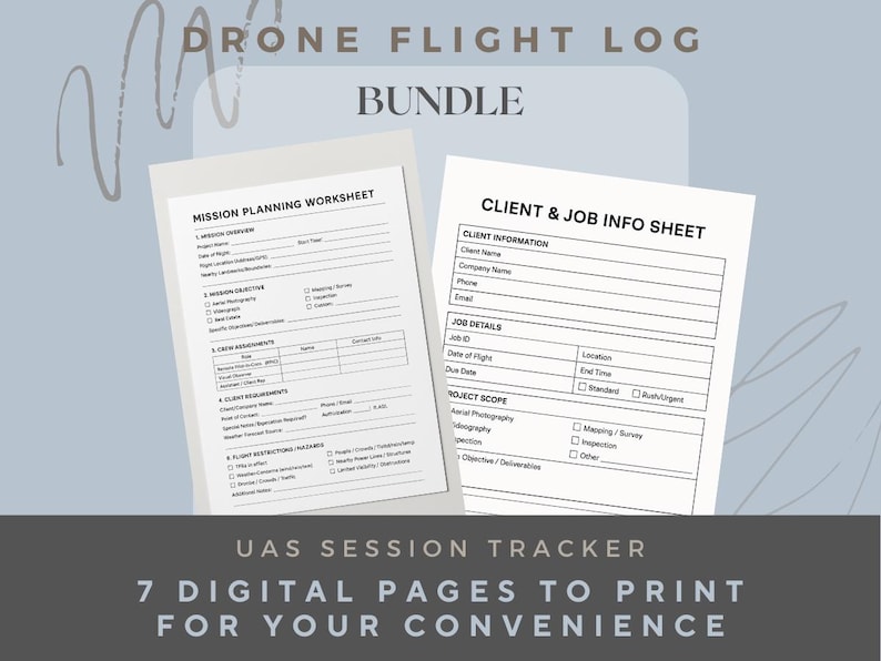 Drone Flight Log | Pre and Post Flight Checklist | Printable Download ...