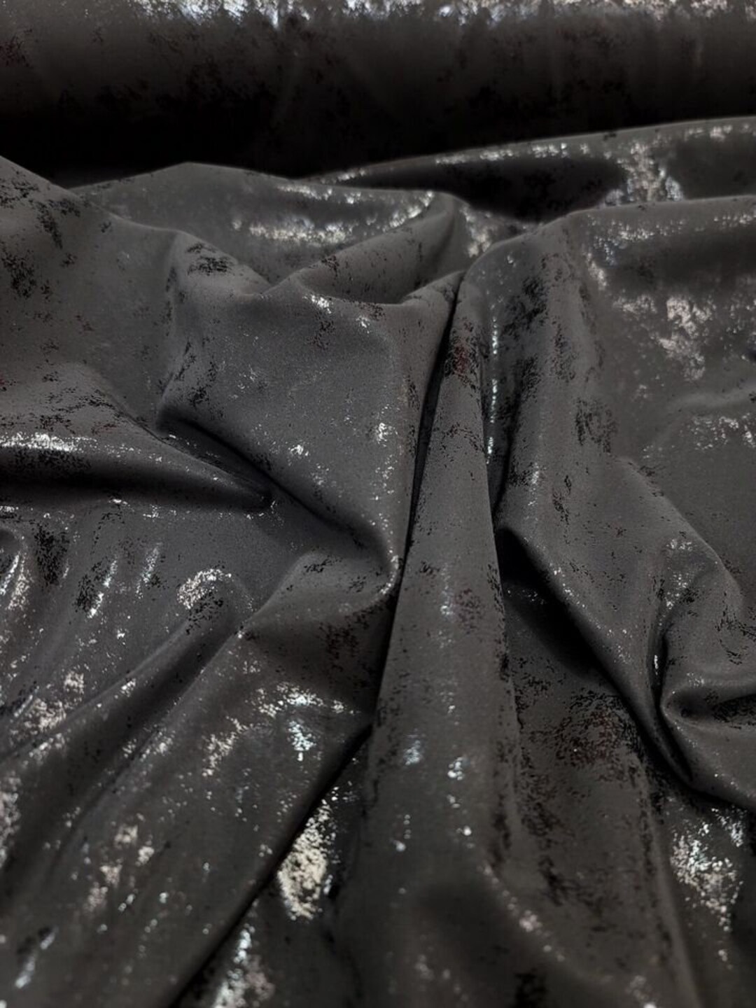 Spandex Tie Dye Black Matte Shine Fabric Sold by Yard Soft Background ...