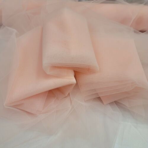 Blush Italian Tulle Fabric by the Yard Soft Dress Stretch on the Width ...