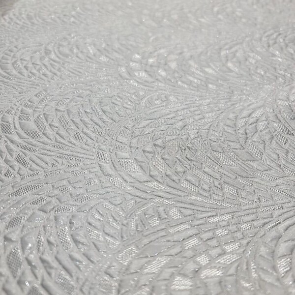 White Brocade - Etsy