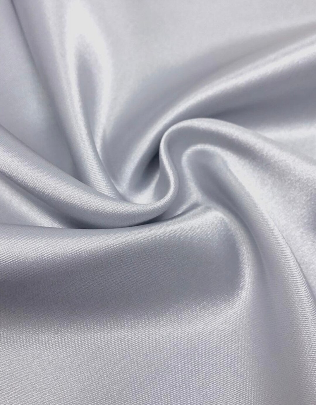 Silber Charmeuse Satin-Stoff | Silber Stretch Satin | Bastelstoff ...