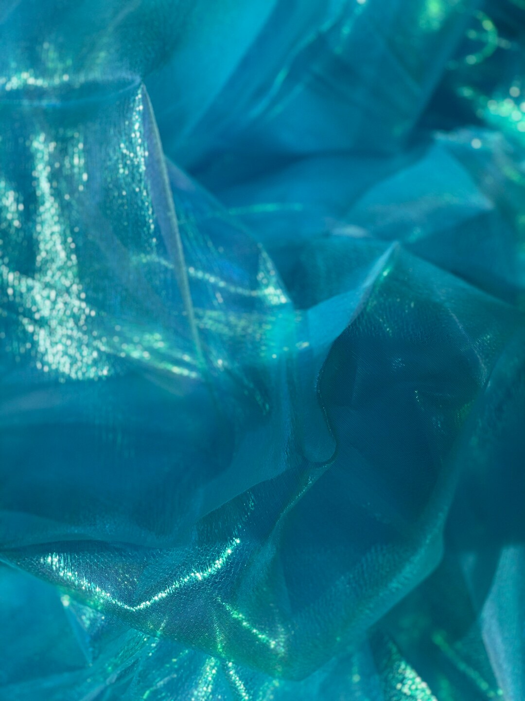 Blau schillernder Organza Magischer Organza Stoff Holografischer Stoff ...