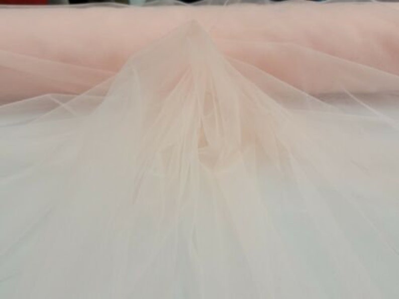 Blush Italian Tulle Fabric by the Yard Soft Dress Stretch on the Width ...