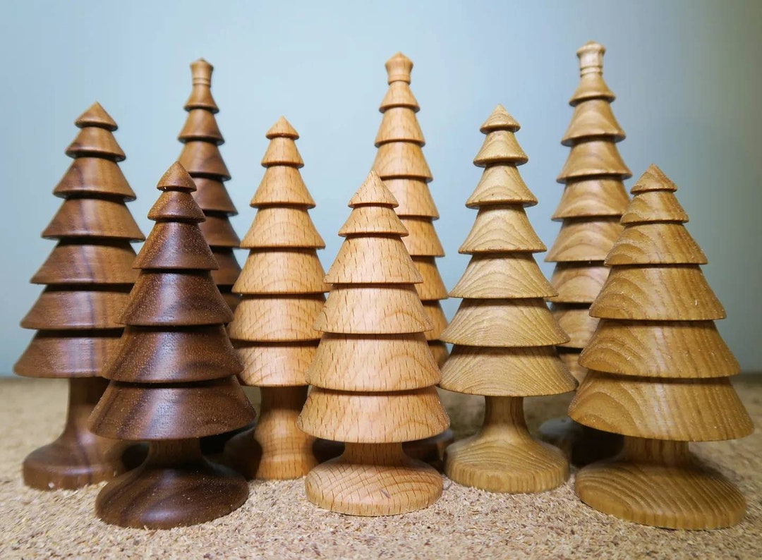 Woodturned Christmas Trees - Etsy