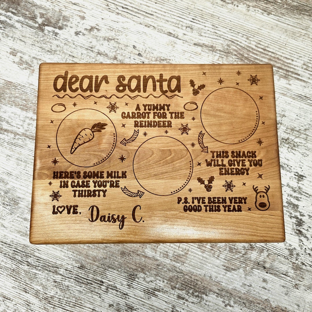 Dear Santa Tray / Santa Tray / Milk and Cookie Tray / Personalized ...