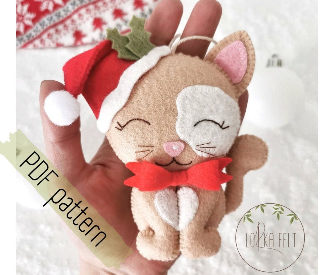Cat Pattern Felt Pattern Pdf Pattern Christmas Cat - Etsy