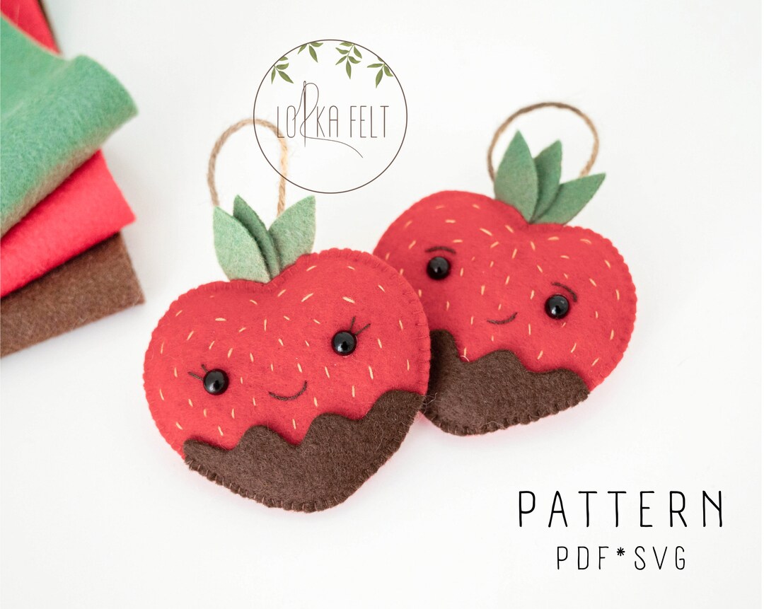Strawberry Pattern, Felt Pattern, PDF Pattern, SVG Pattern, Sewing ...