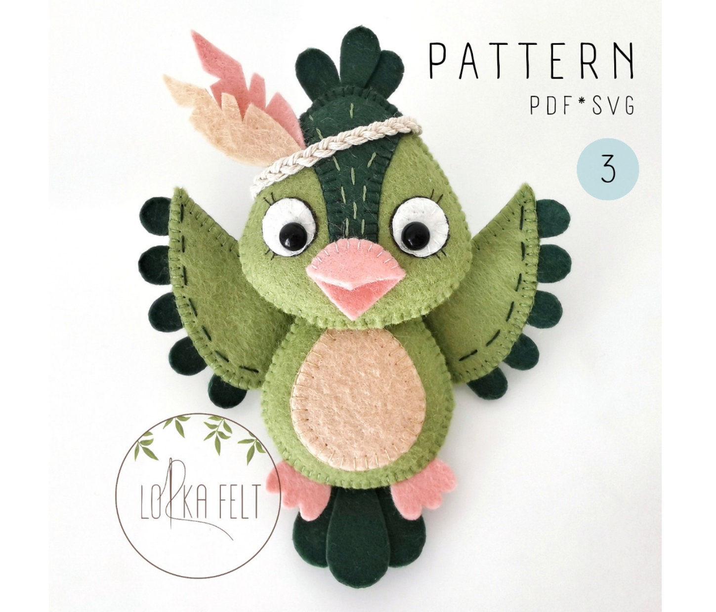 Parrot Pattern Felt Pattern Pdf Pattern Diy Pattern Svg - Etsy