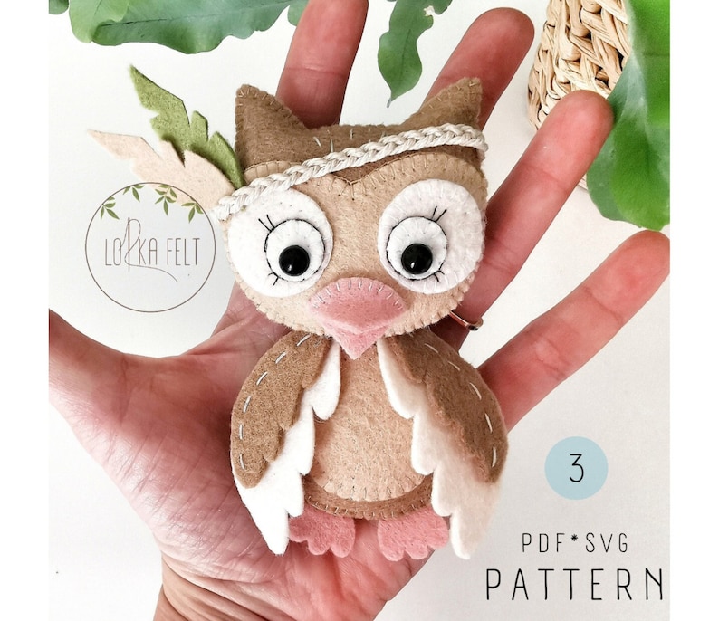 Owl Pattern, Felt Pattern, Pdf Pattern, Svg Pattern, Diy Pattern, Felt ...