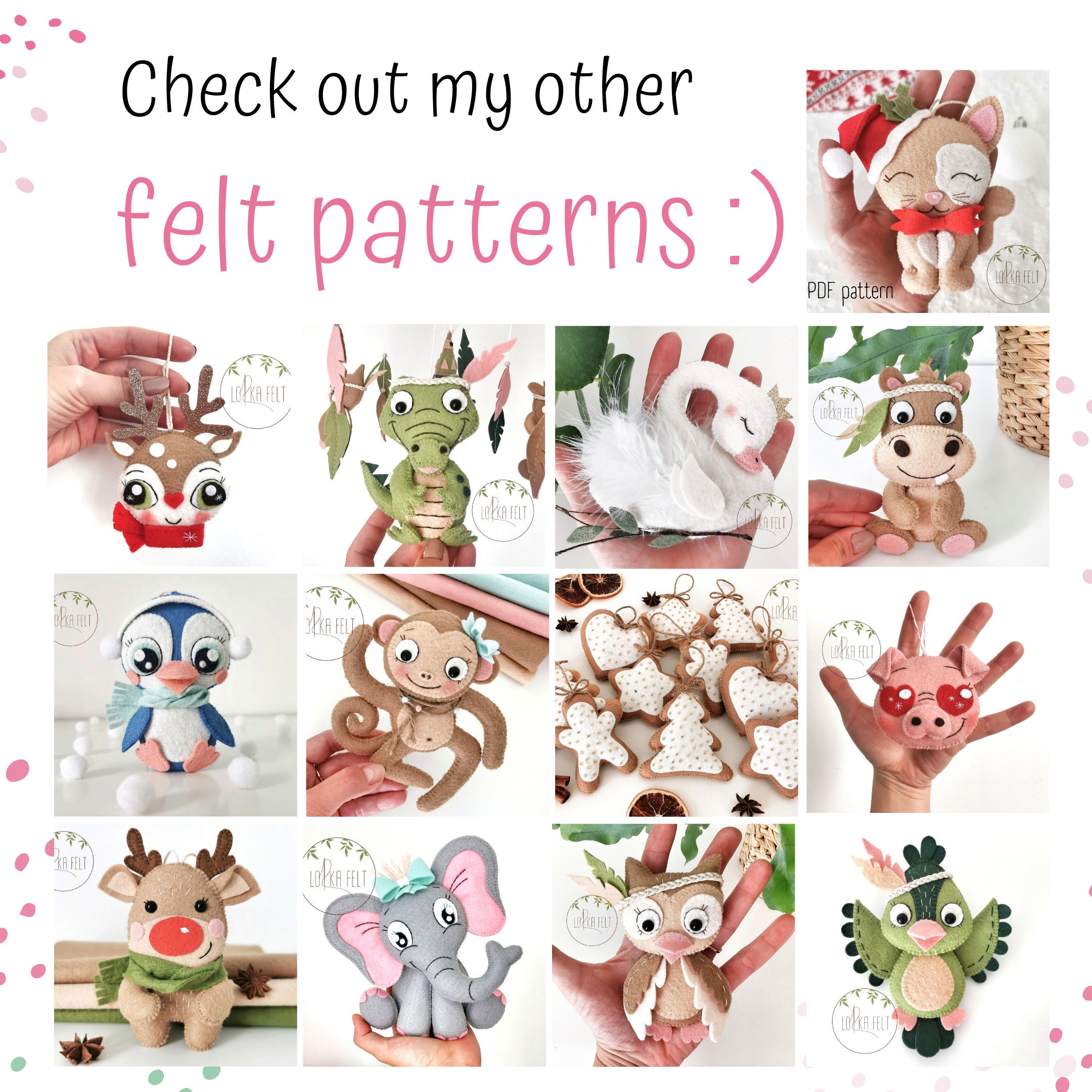 Polar Bear Pattern Felt Pattern Sewing Pattern Pdf Felt - Etsy