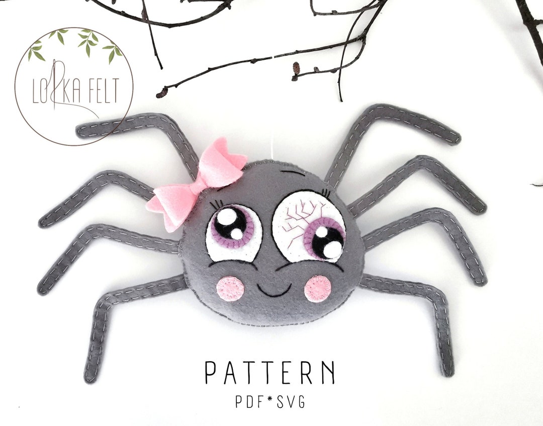 Spider Pattern, Felt Spider, Pdf Pattern, Svg Pattern, Sewing Pattern ...
