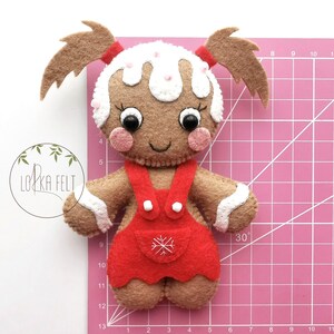 Gingerbread Girl, Felt Pattern, Gingerbread Pattern, Pdf Pattern, Svg ...