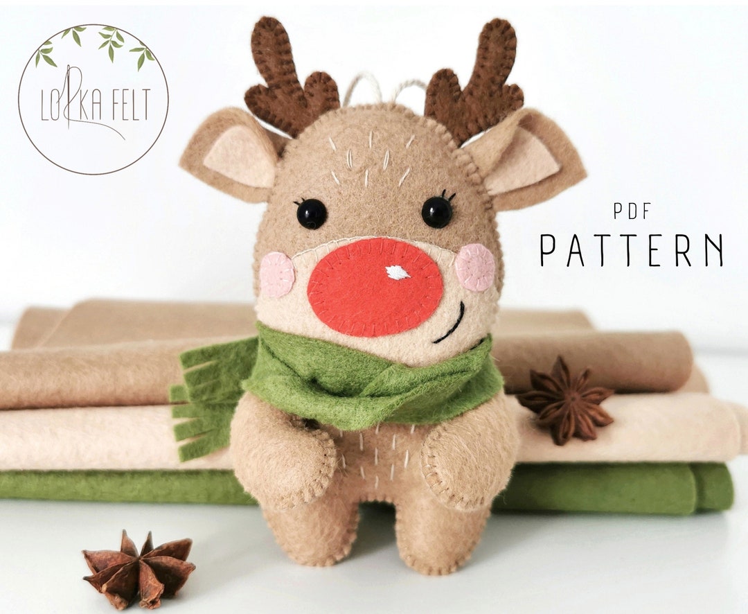 Reindeer Felt Pattern, Pdf Pattern, Felt Pattern, Sewing Pattern, Felt ...
