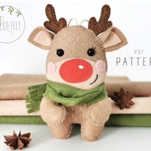 Reindeer Felt Pattern, Pdf Pattern, Felt Pattern, Sewing Pattern, Felt ...