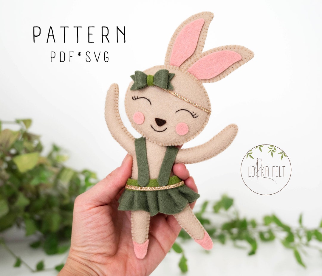 Bunny Pattern, Ballerina Pattern, Pdf Pattern, Felt Pattern, Svg ...