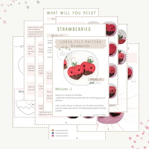 Strawberry Pattern, Felt Pattern, PDF Pattern, SVG Pattern, Sewing ...