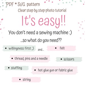 Heart Pattern, Felt Pattern, PDF Pattern, SVG Pattern, Sewing Pattern ...