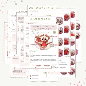 Gingerbread Girl, Felt Pattern, Gingerbread Pattern, Pdf Pattern, Svg ...