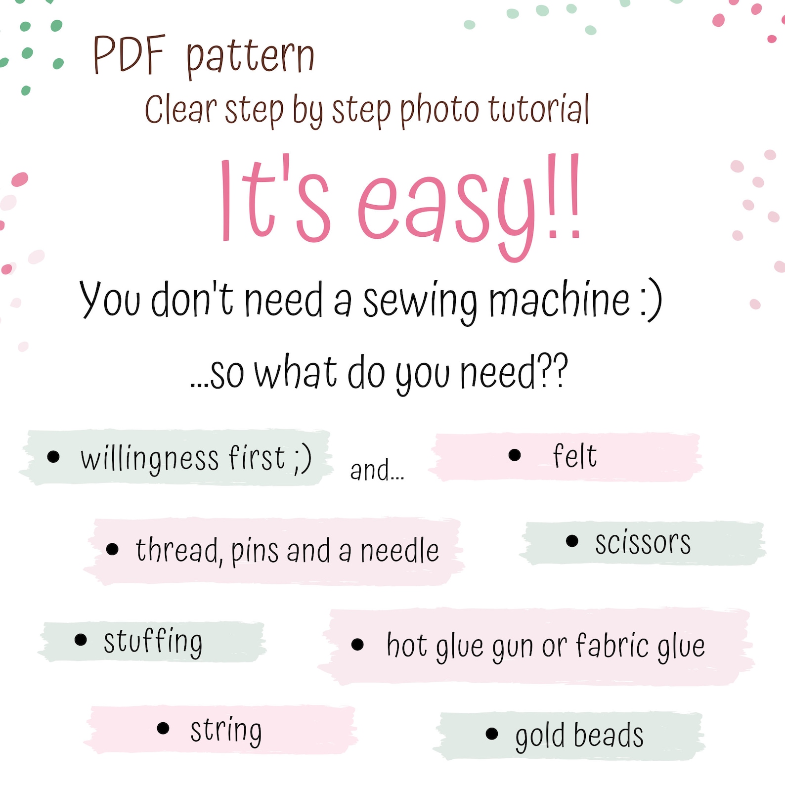 Gingerbread Pattern, Felt Pattern, PDF Pattern, SVG Pattern, Sewing ...