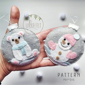 Christmas Baubles, Felt Pattern, PDF Pattern, SVG Pattern, Sewing ...