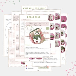 Polar Bear Pattern, Felt Pattern, Sewing Pattern, Pdf Felt Pattern, Svg ...