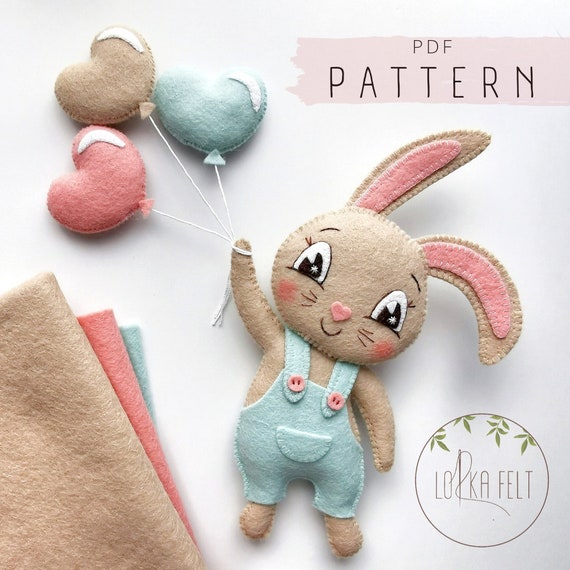 Bunny Felt Pattern PDF Felt Pattern PDF Pattern Felt | Etsy