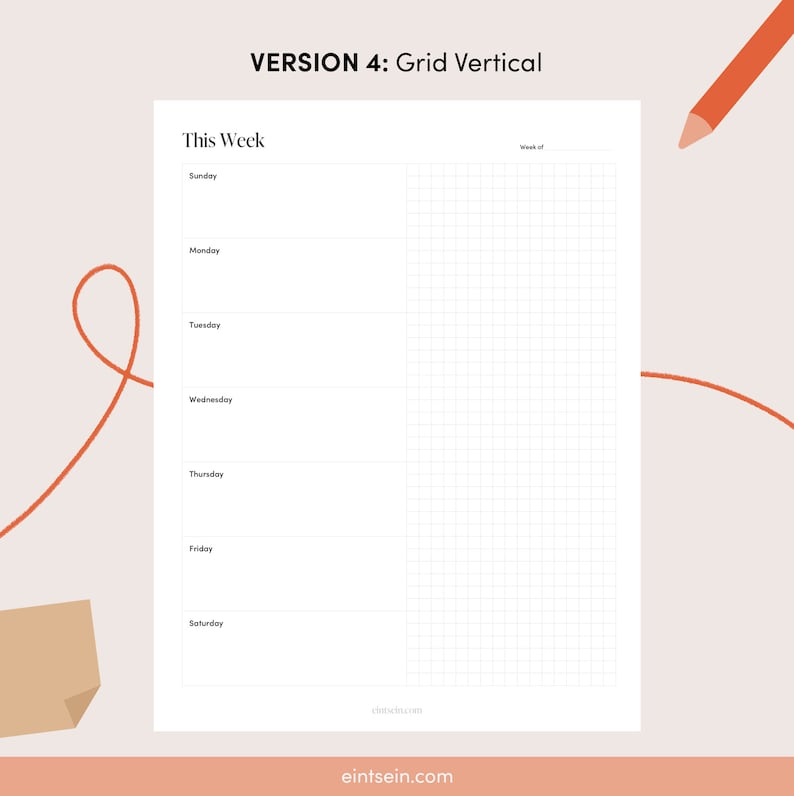 Weekly Bullet Journal Template Organizer Planner Printable - Etsy