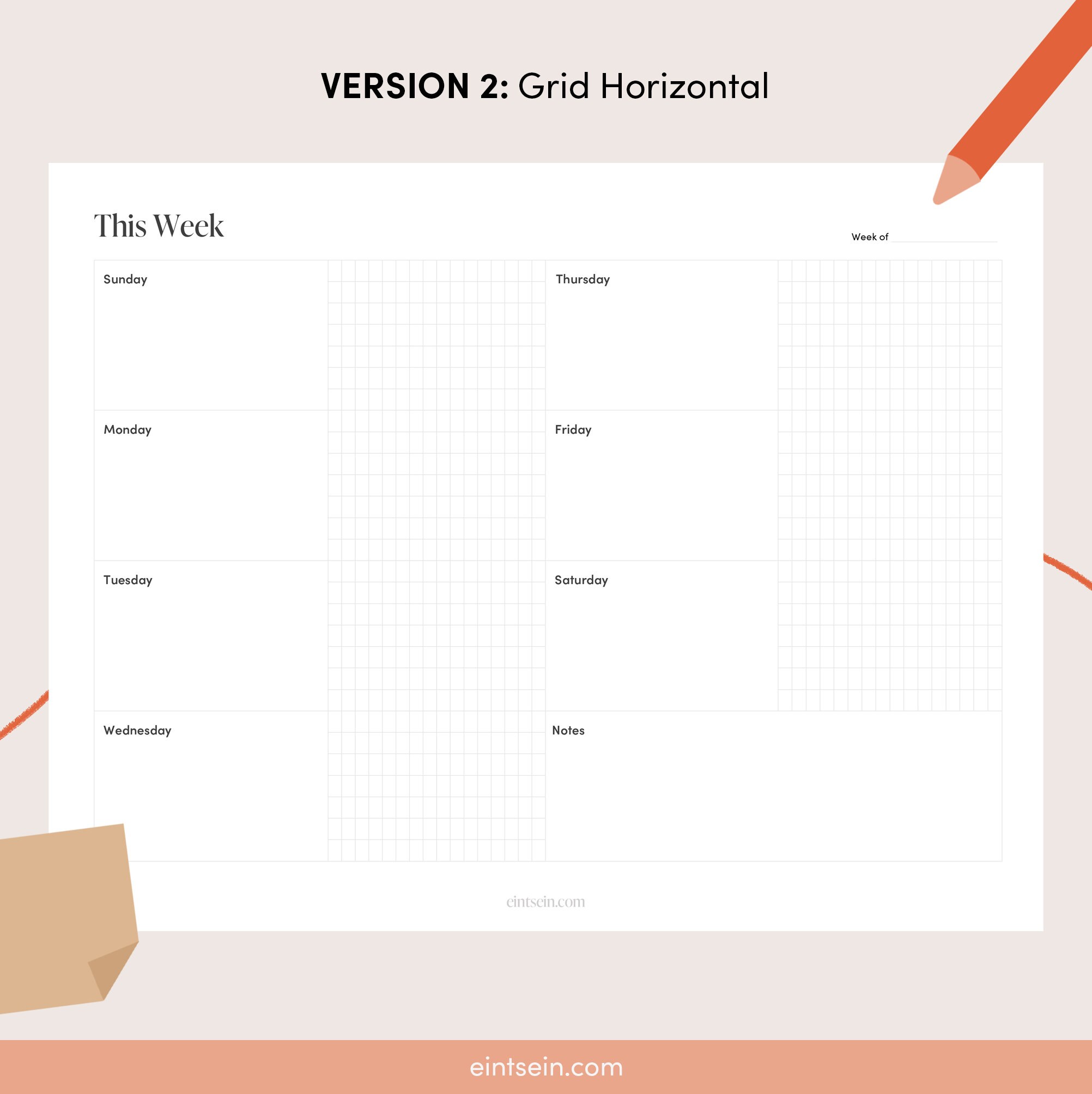Weekly Bullet Journal Template Organizer Planner Printable - Etsy
