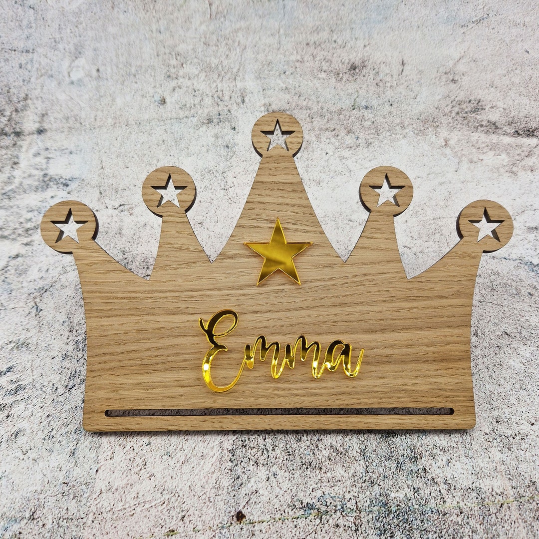 Personalized Wooden Crown, Different Font Colors Children's Room ...
