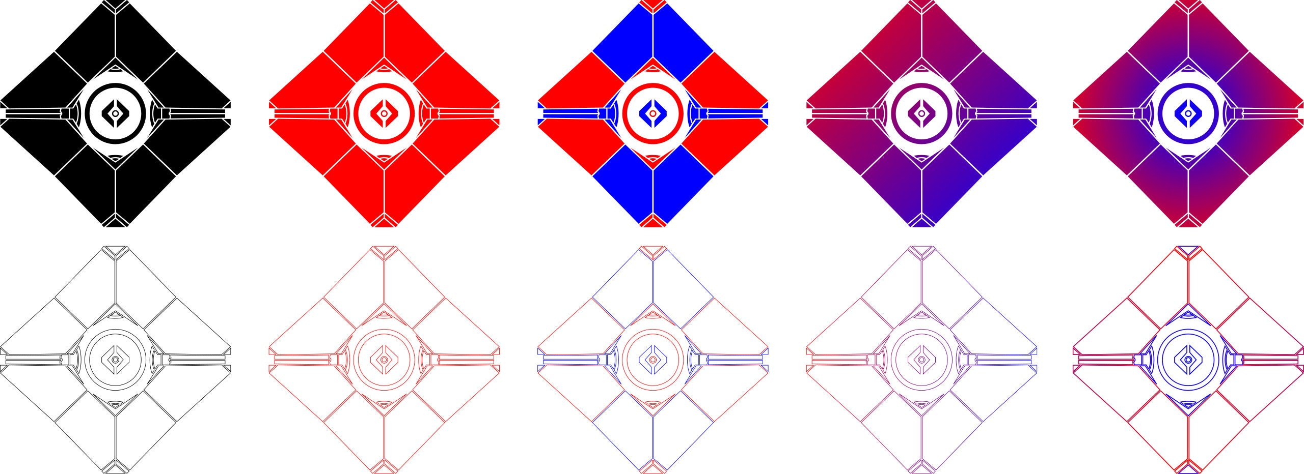 Destiny & Destiny 2 Ghost Shell Vector Icon SVG File Pack ...