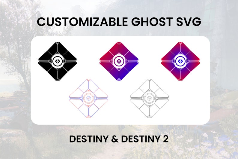 Destiny & Destiny 2 Ghost Shell Vector Icon SVG File Pack ...