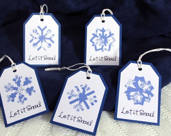 Merry Christmas Snowflake Tags Round Paper Gift Tags Set of 10 - Etsy