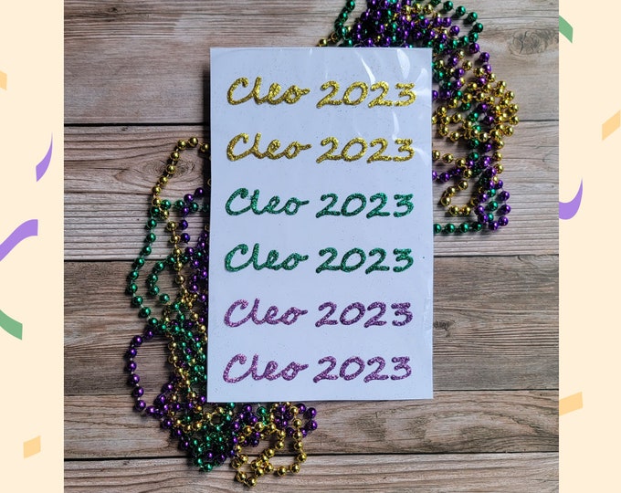 Krewe Name and Year Glitter Transfer for Mardi Gras Throws - SCRIPT ...