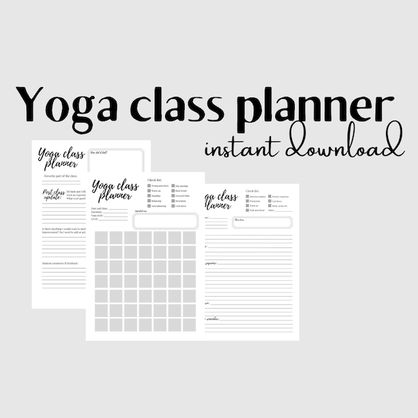 Yoga Class Plan - Etsy