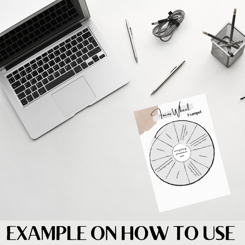 Printable Focus Wheel, Manifestation Exercise Sheet, Practice by ...