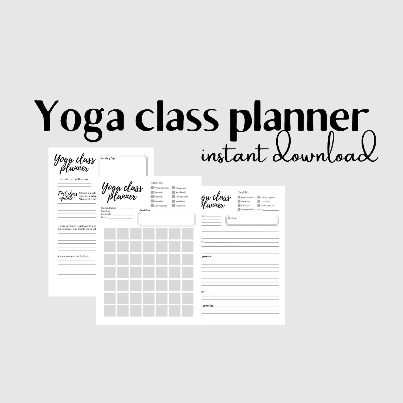 Printable Yoga Class Planner 2024, Yoga Planner, Yoga Class Plan ...