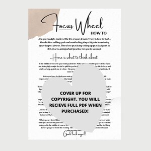 Printable Focus Wheel, Manifestation Exercise Sheet, Practice by ...
