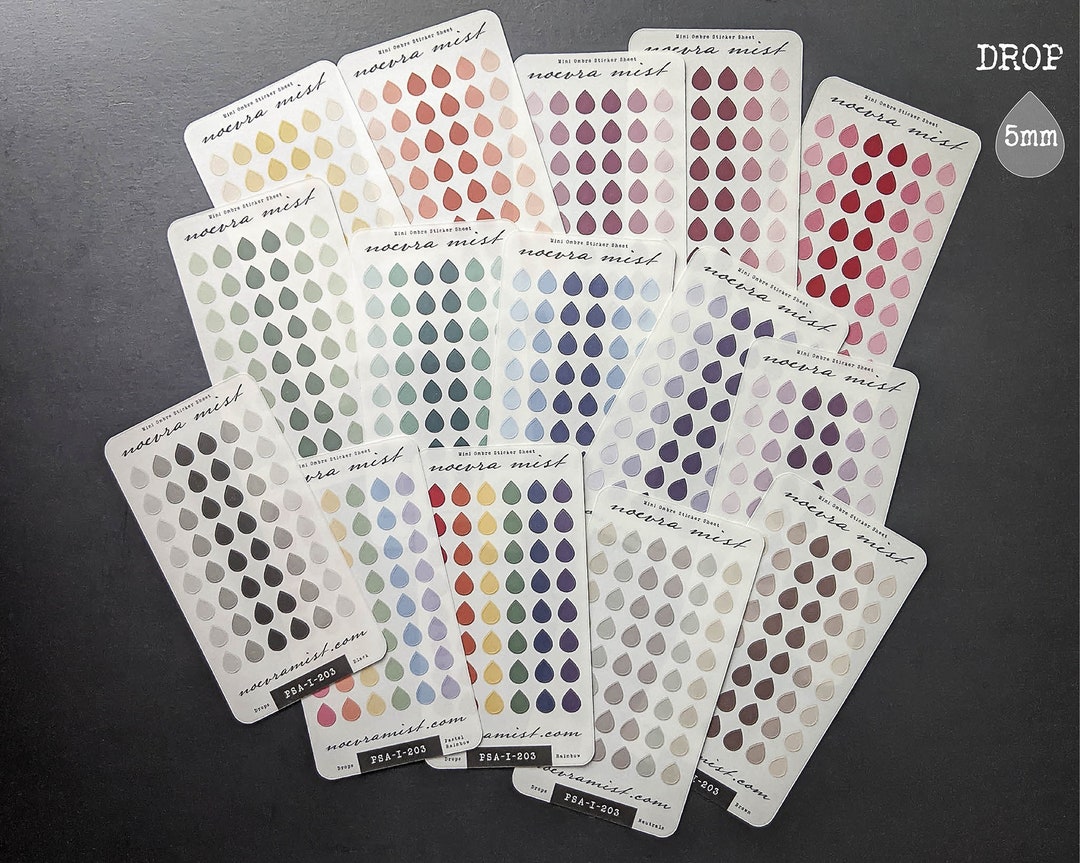 Transparent Drop Stickers 5mm | Tiny Clear Matte Color Tear Drop ...