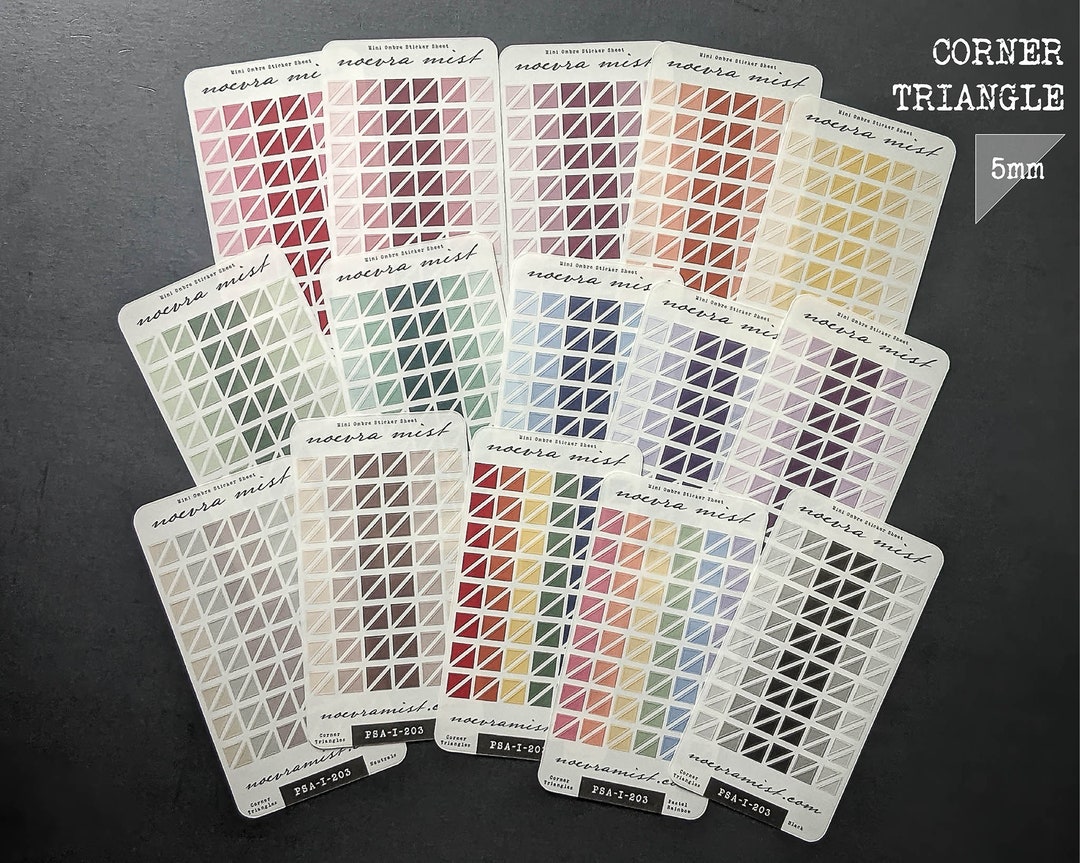 Transparent Corner Triangle Stickers 5mm Tiny Clear Matte Color ...