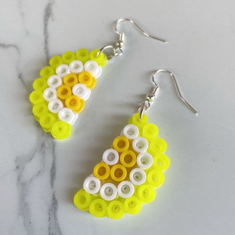 Perler Bead Lemon Slices Sterling Silver Earrings - Etsy
