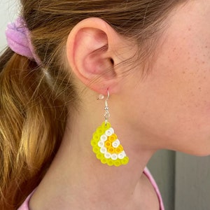 Perler Bead Lemon Slices Sterling Silver Earrings - Etsy