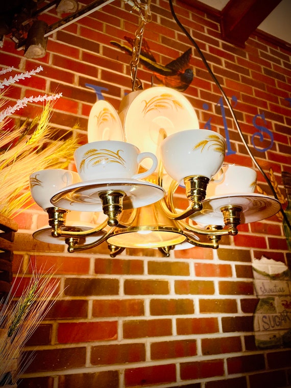 Tea Cup Chandelier 8-arm Light Fixture - Etsy