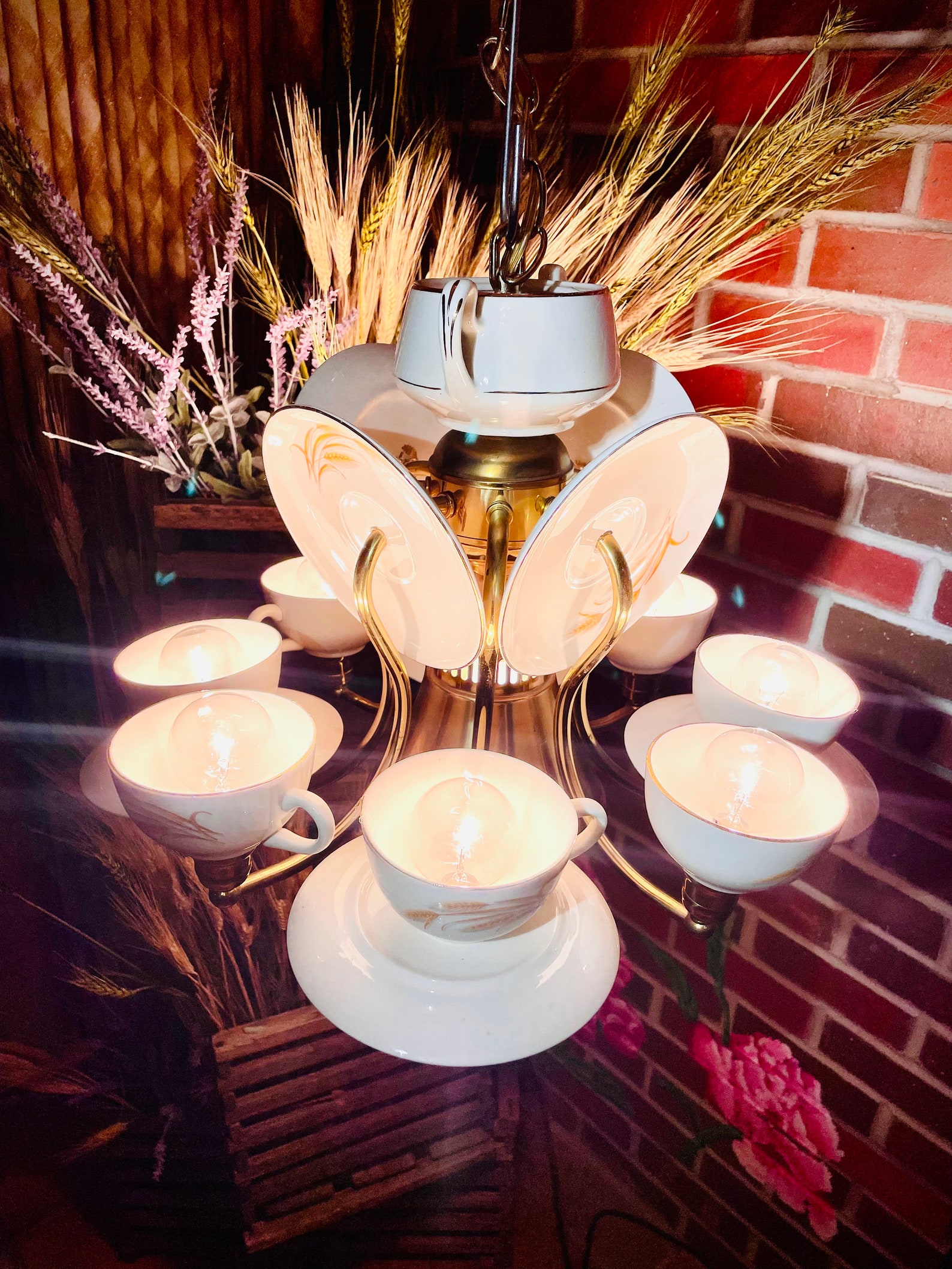 Tea Cup Chandelier 8-arm Light Fixture - Etsy