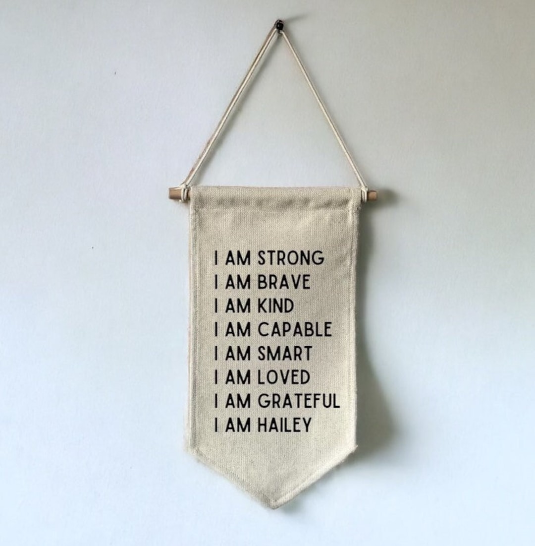 Custom Canvas Banner, Kids Banner, I Am Strong, I Am Brave, Sign for ...