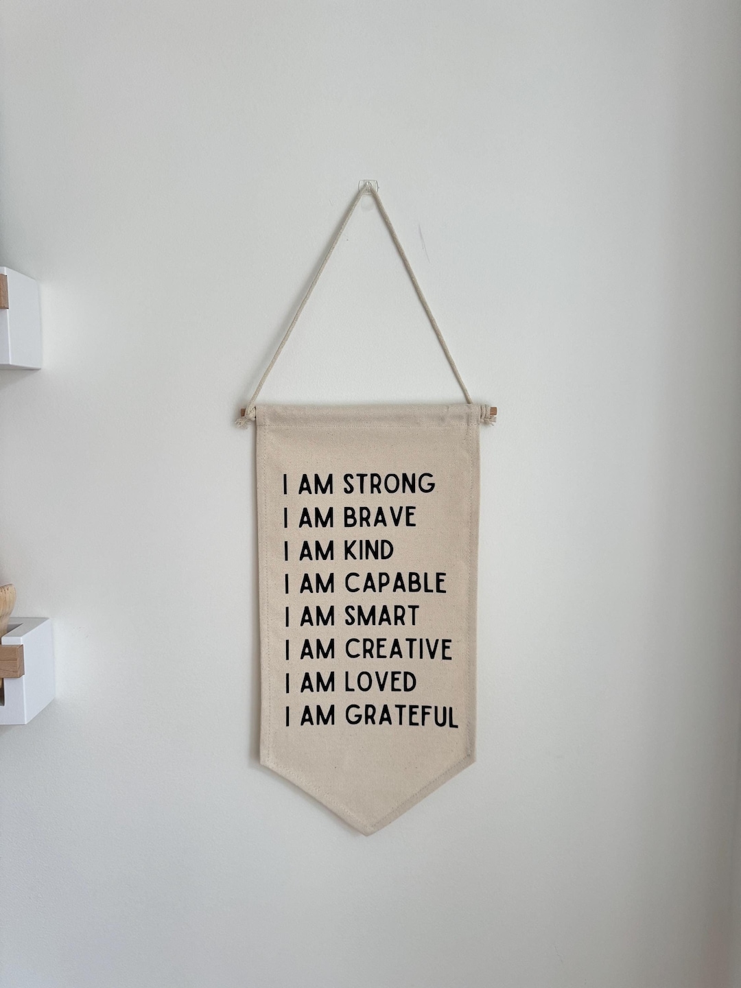 I Am Strong, I Am Brave, Sign for Kids, Canvas Banner, Kids Banner ...