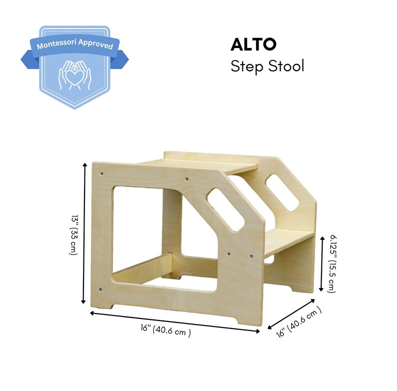 Step Stool, Toddler and Kids Wooden Montessori Helper Stool, Washroom ...