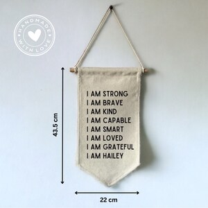 Custom Canvas Banner, Affirmation I Am Strong, I Am Brave, Sign for ...