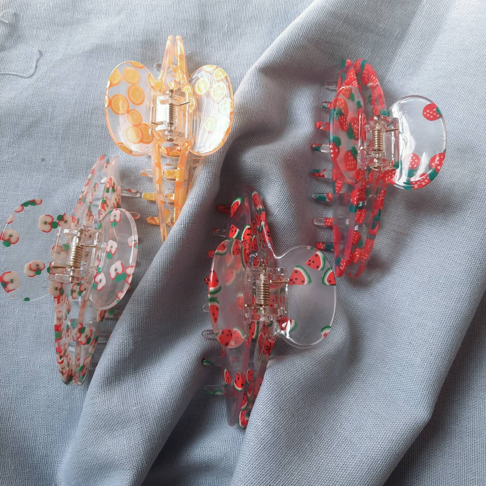 Strawberry Hair Claws, Apple Hair Claws,lemon Hair Claw, Cute Hair ...